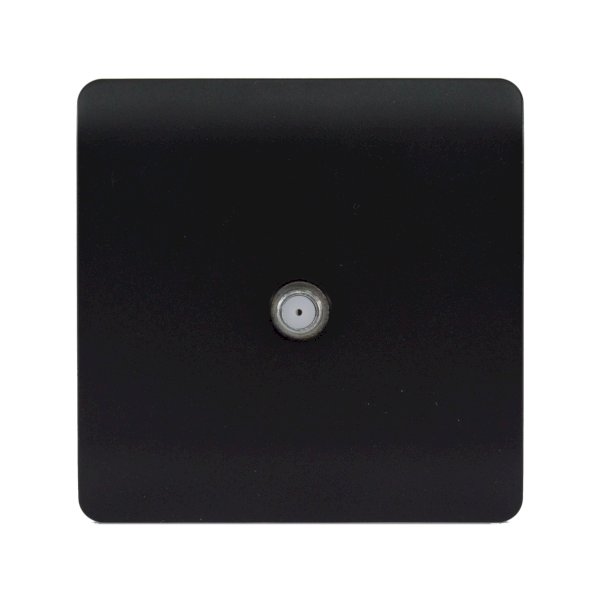 Trendi Matt Black F-Type TV Satellite Socket | UKES