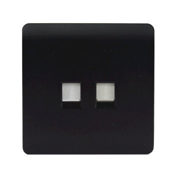 Trendi Matt Black Telephone/Ethernet Socket | UKES