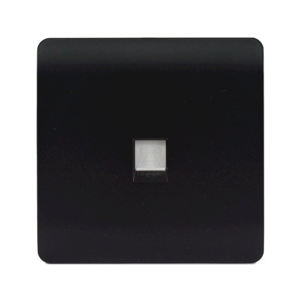 Trendi Matt Black 1 Gang Telephone Socket | UKES