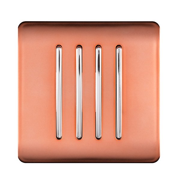 Trendi Copper 4 Gang 2 Way Rocker Light Switch | UKES