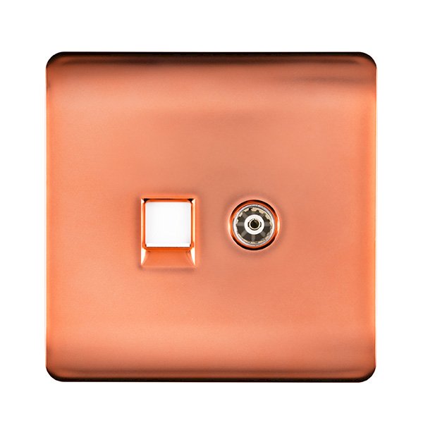 Trendi Copper Ethernet/TV Coaxial Socket | UKES
