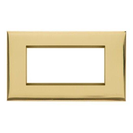 Heritage Brass Winchester Polished Brass 4 Module Euro Plate | UKES