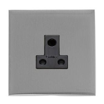Heritage Brass Winchester Satin Chrome 5A Round 3 Pin Socket with Black ...