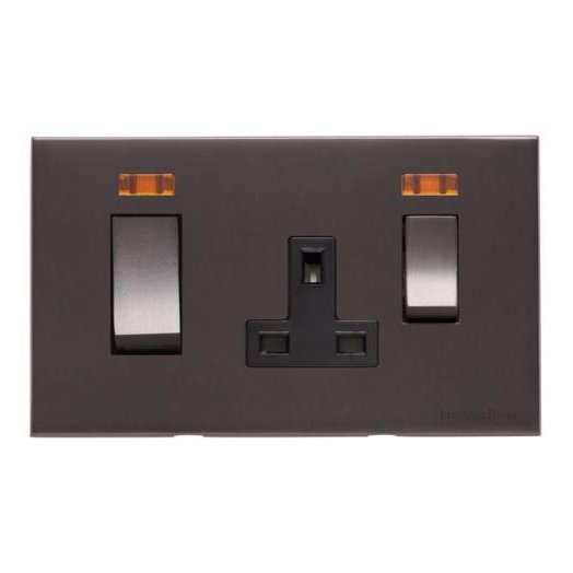 Heritage Brass Winchester Matt Bronze 45A Cooker Unit and 13A Socket ...