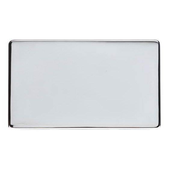 Heritage Brass Studio Polished Chrome Double Blank Plate | UKES