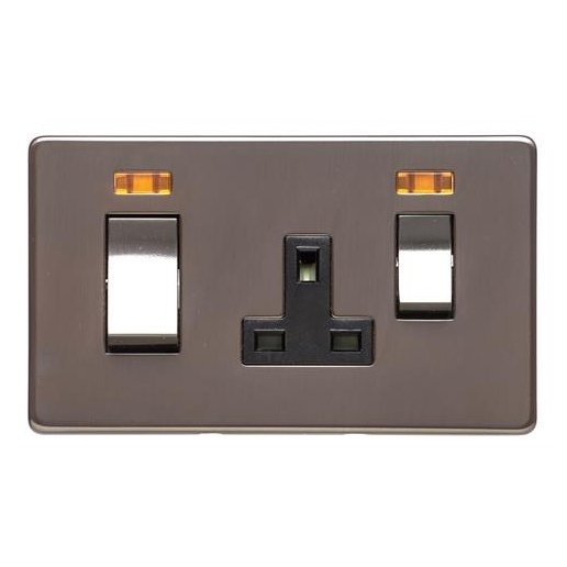 Heritage Brass Studio Polished Bronze 45A Cooker Unit and 13A Socket ...