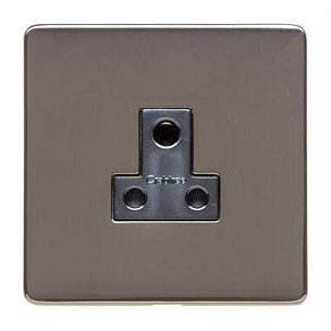 Heritage Brass Studio Polished Bronze 5A Round 3 Pin Socket with Black ...