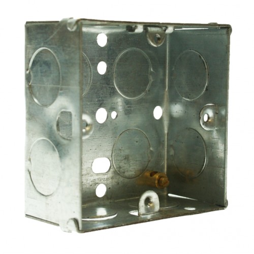 35mm single flushed metal installation back box at UK Electrical Supplies
