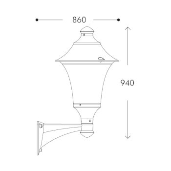Fumagalli Remo 400 MidiPilar 60W LED Wall Light (R50.254.AX.D6K.ML) | UKES