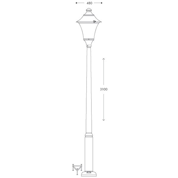 Fumagalli Remo 400 Ektor 2500 LED Lamp Post (R50.362.AX.D6K.ML) | UKES