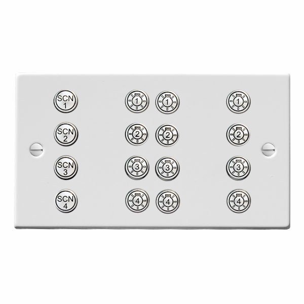 Hamilton Hartland Gloss White 16 Button Control Plate - 4 Scene Recall ...