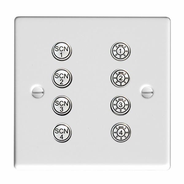 Hamilton Hartland Gloss White 8 Button Control Plate - 4 Scene Recall ...