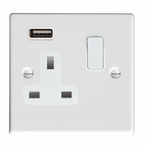 Hamilton Hartland Gloss White 1 Gang 13A Single Pole Switched Socket ...
