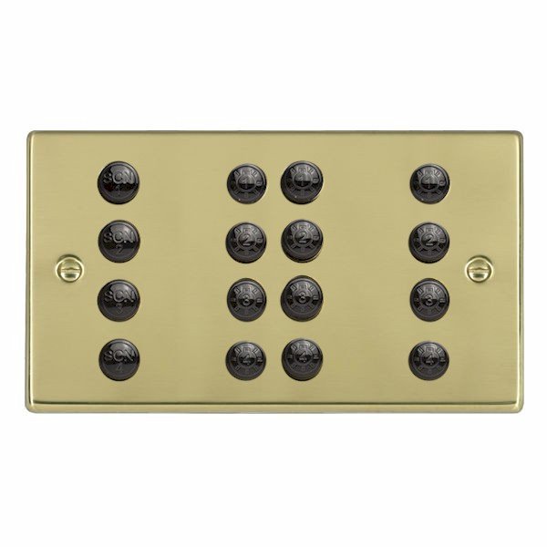 Hamilton Hartland Polished Brass 16 Button Control Plate - 4 Scene ...