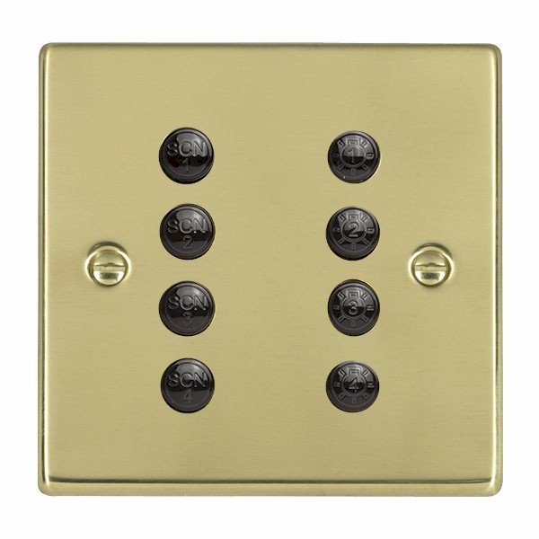 Hamilton Hartland Polished Brass 8 Button Control Plate - 4 Scene ...