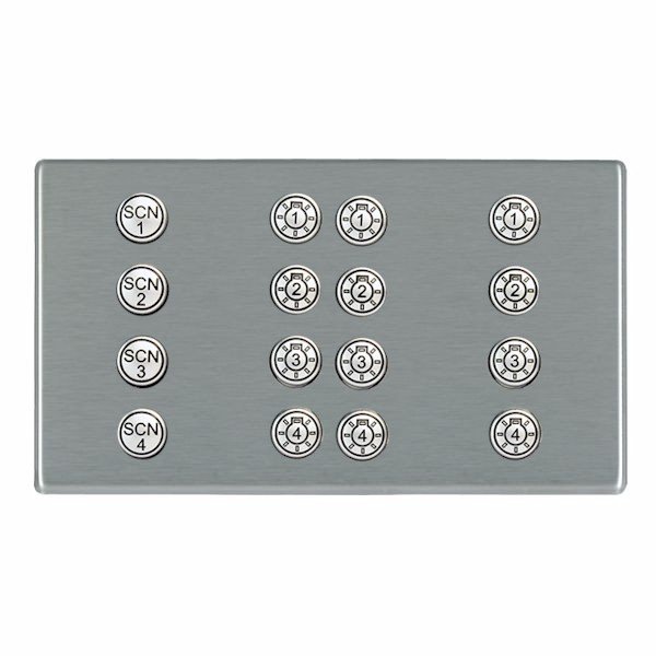Hamilton Hartland CFX Satin Steel Effect 16 Button Control Plate - 4 ...