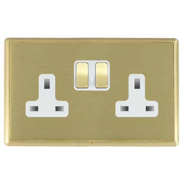 Hamilton Linea-Rondo CFX Satin Brass Frame/Satin Brass Plate 2 Gang 13A ...