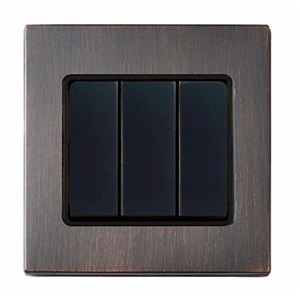 Hamilton Hartland CFX Etrium Bronze 3 Gang 10AX 2 Way Wide Switch with ...