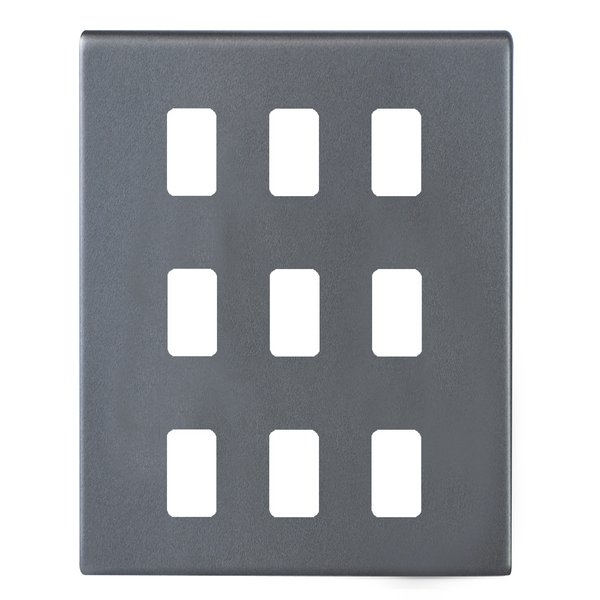 Hamilton Hartland G2 Anthra Gray 9 Gang Grid Fix Aperture Plate | UKES