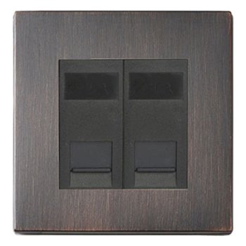 Hamilton Hartland G2 Etrium Bronze 2 Gang Unshielded RJ45 CAT 6 Socket ...