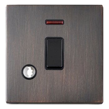 Hamilton Hartland G2 Etrium Bronze 1 Gang 20AX Double Pole Switch, Neon ...