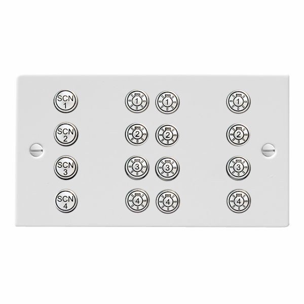 Hamilton Sheer Gloss White 16 Button Control Plate - 4 Scene Recall ...