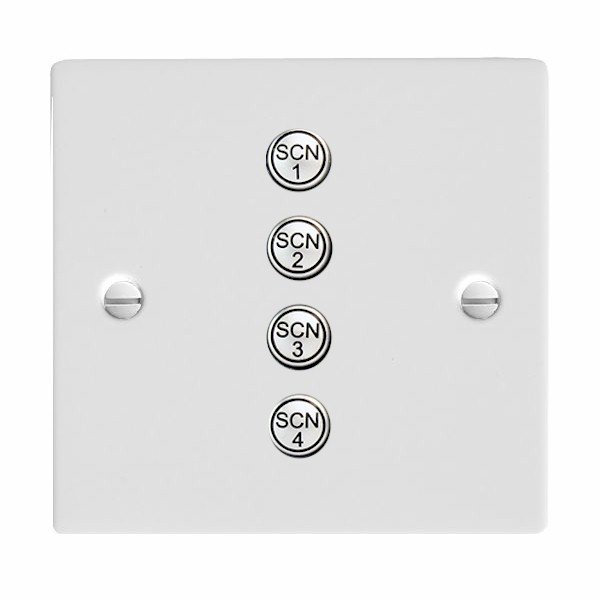 Hamilton Sheer Gloss White 4 Button Slave Control Panel and LEDs with ...