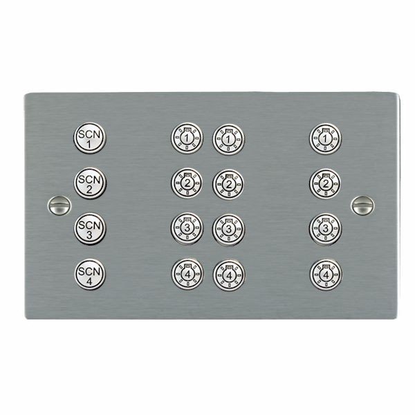 Hamilton Sheer Satin Steel 16 Button Control Plate - 4 Scene Recall ...