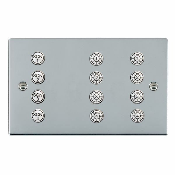 Hamilton Sheer Bright Chrome 12 Button Control Plate - 4 Scene Recall ...