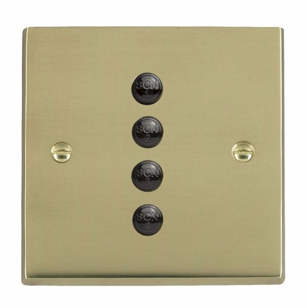 Hamilton Cheriton Victorian Polished Brass 4 Button Slave Control Panel ...