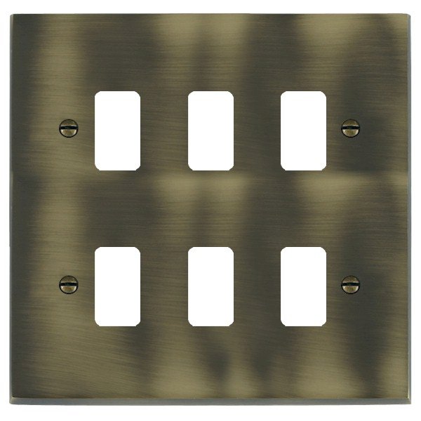 Hamilton Cheriton Victorian Antique Brass 6 Gang Grid Fix Aperture ...