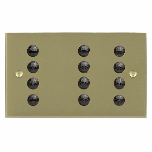 Hamilton Cheriton Victorian Satin Brass 12 Button Control Plate - 4 ...