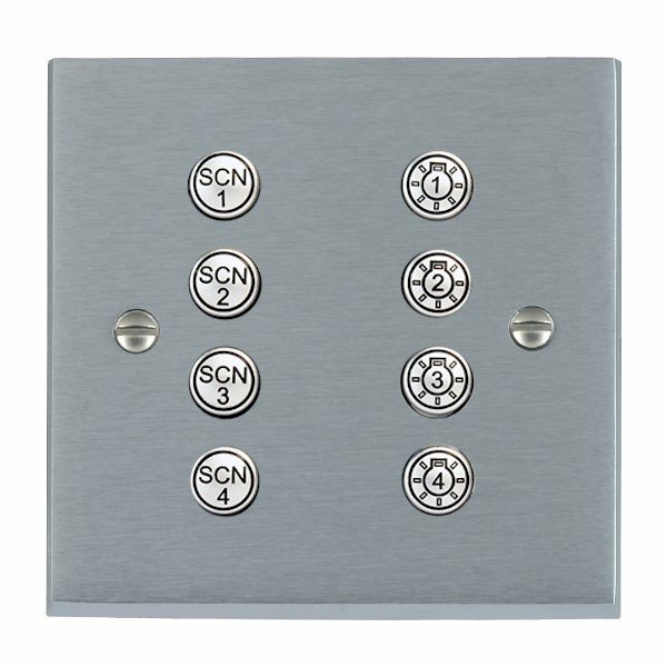 Hamilton Cheriton Victorian Satin Chrome 8 Button Control Plate - 4 ...