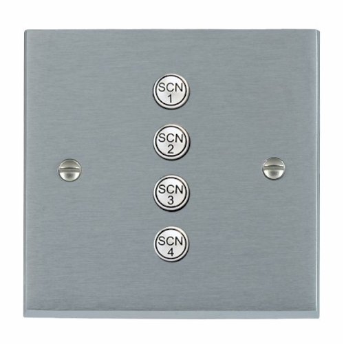 Hamilton Cheriton Victorian Satin Chrome 4 Button Slave Control Panel ...