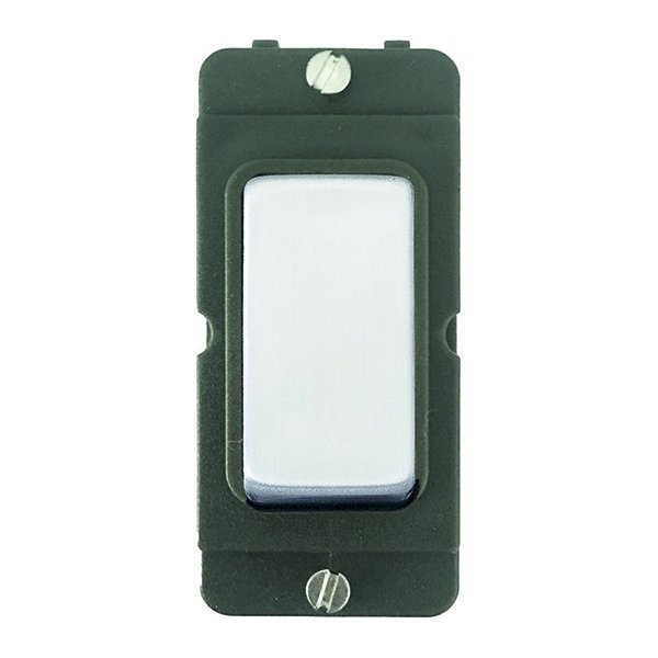 Hamilton GRID-IT 20AX Double Pole Switch Module with Satin Steel Rocker ...