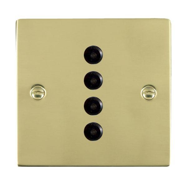 Hamilton Sheer Polished Brass 4 Button Slave Control Panel with Black ...