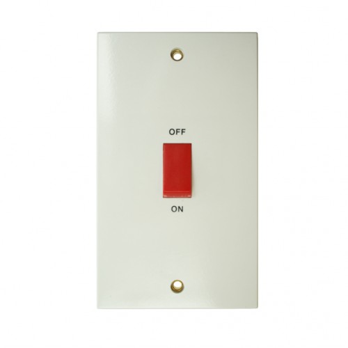 BG White PVC 45amp Large Plate Double Pole Switch, Switches and Sockets ...