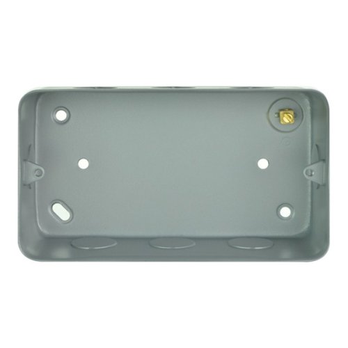 Hamilton Metalclad Grey Double 40mm Surface Mounted Back Box | UKES