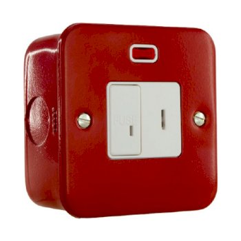 Hamilton Metalclad Red 13A Douple Pole Fused Key Switch and Neon with ...
