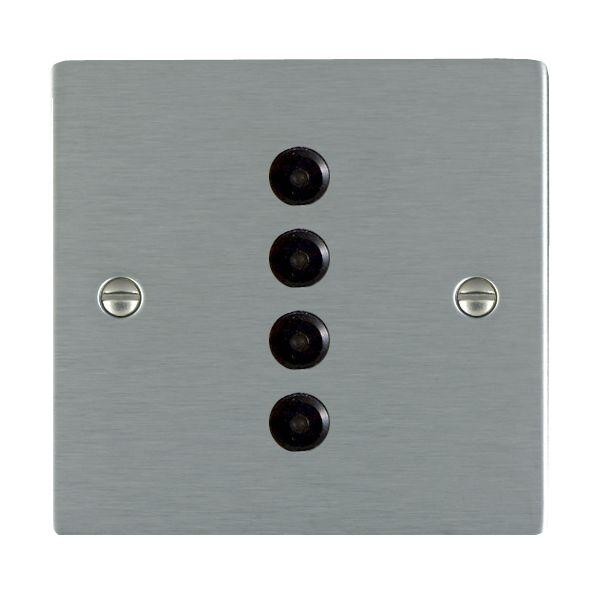 Hamilton Sheer Satin Steel 4 Button Slave Control Panel with Black ...