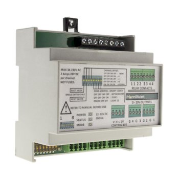 Hamilton Smart Lighting Control Grey Din Rail 1-10V 4 Channel Analogue ...