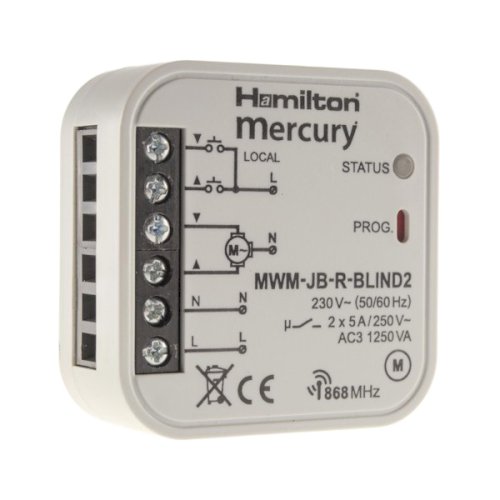 Hamilton Smart Lighting Control Air Grey Wireless Roller Blind Controller | UKES