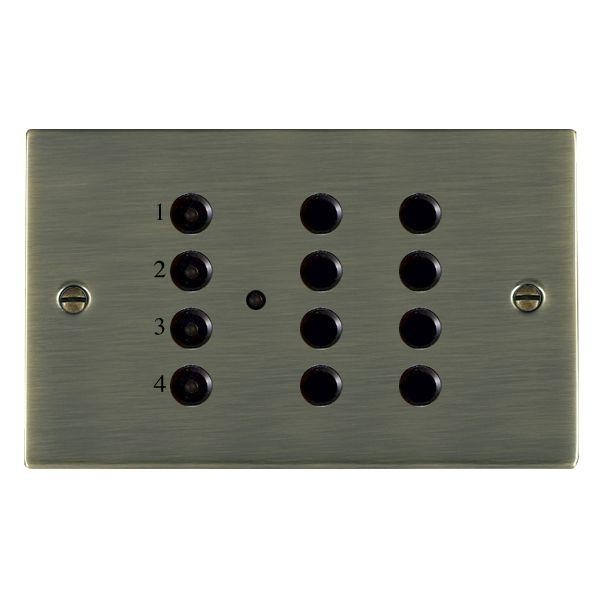 Hamilton Sheer Antique Brass 4 Circuit 12 Button Master Control Panel ...