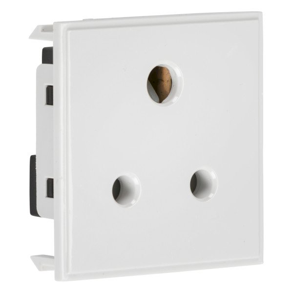 Knightsbridge White 5A Round Socket Module - 50x50mm (NET5AWH) | UKES