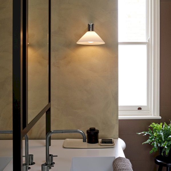 Astro Conic Polished Chrome Bathroom Wall Light | UKES