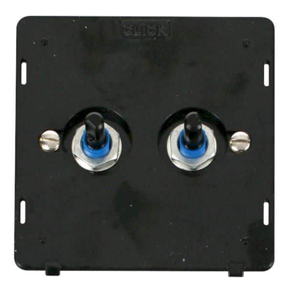 Click Definity Brushed Stainless 2 Gang 2 Way 100W LED Dimmer Switch ...