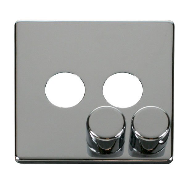 Click Definity Polished Chrome 2 Gang 2 Way 100W LED Dimmer Switch with ...
