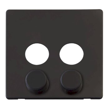 Click Definity Matt Black 2 Gang 2 Way 100W LED Dimmer Switch with ...