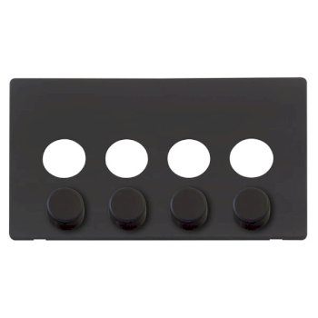 Click Definity Matt Black 4 Gang 2 Way 100W LED Dimmer Switch with ...