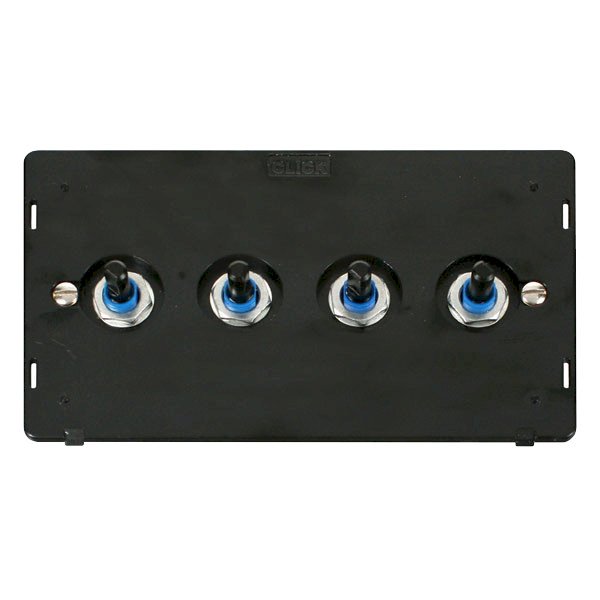 Click Definity Stainless Steel 4 Gang 2 Way 100W LED Dimmer Switch with ...